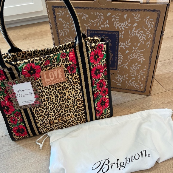 Brighton | Bags | New In Box Brighton Carryall Canvas Tote Leopard ...